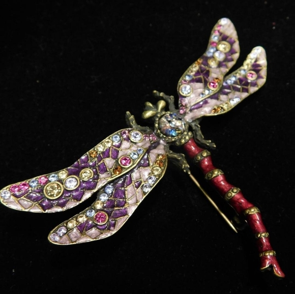 Jay Strongwater | Jewelry | Large Jay Strongwater Dragonfly Brooch Pin ...
